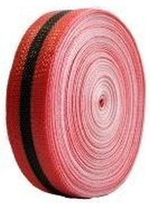 2"x150' RED STRIPE TAPE BARRICADE POLY - P&I Supply