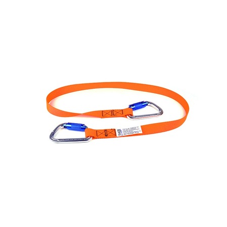 40lb 48" ORANGE LOCKING TETHER WEB 2x CARABINER - P&I Supply